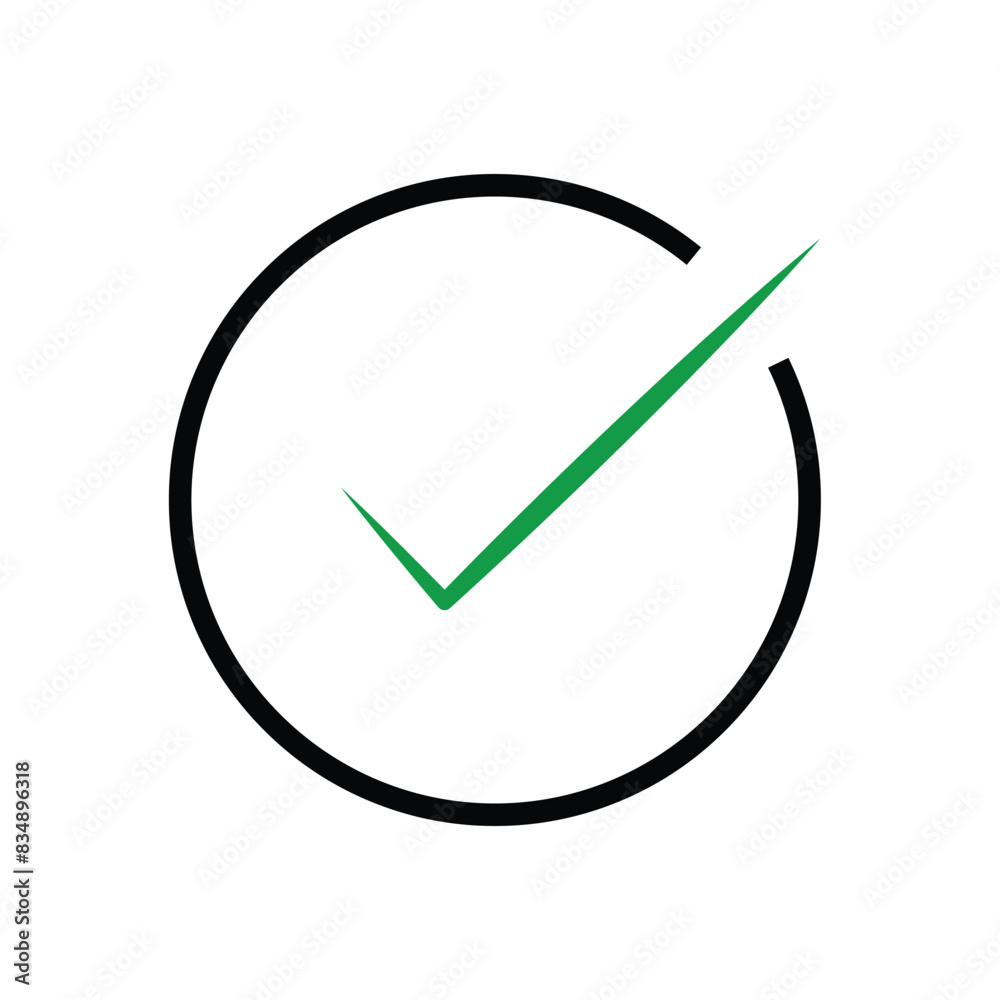 Check box icon with checkmark icons green tick box sign , check list circle frame with yes icon ...
