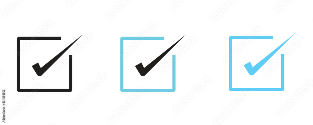 check box icon with correct, accept checkmark icons tick box checked, check list square frame ...