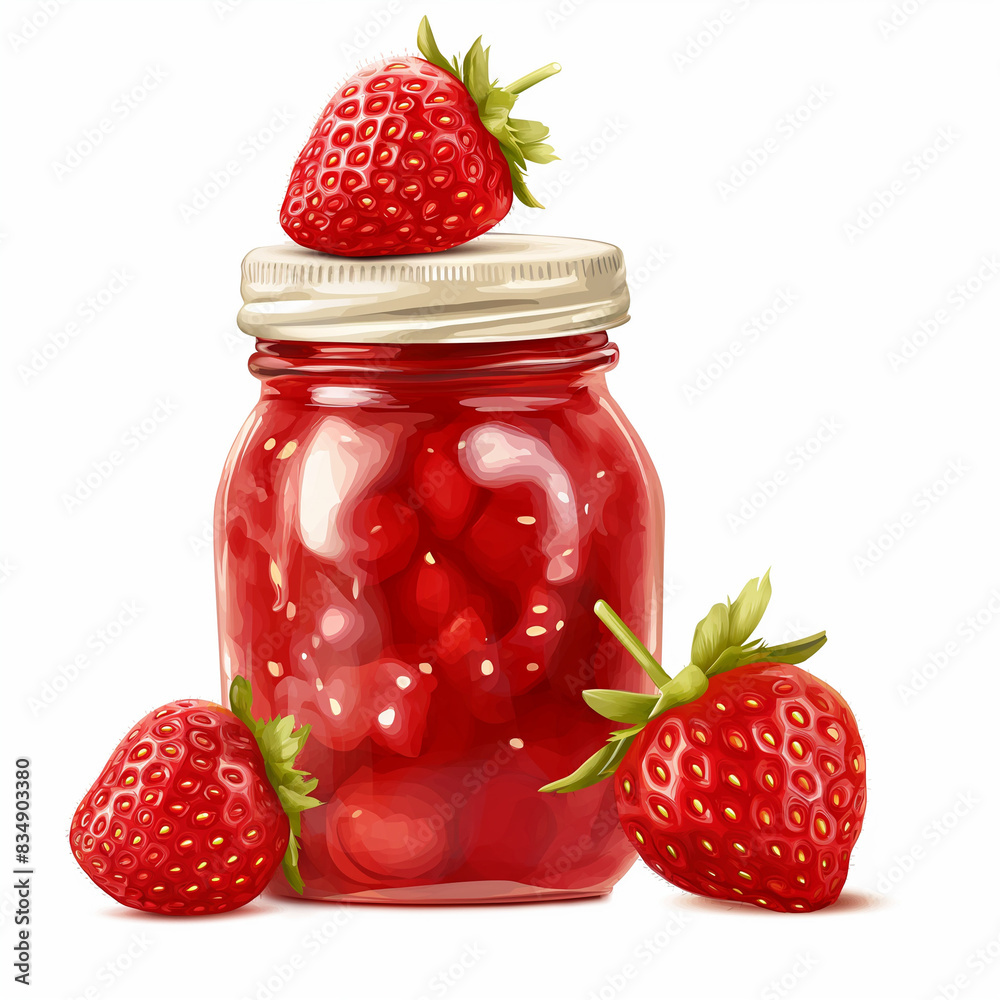PSD strawberry jam on a transparent background 4 Stock Photo | Adobe Stock