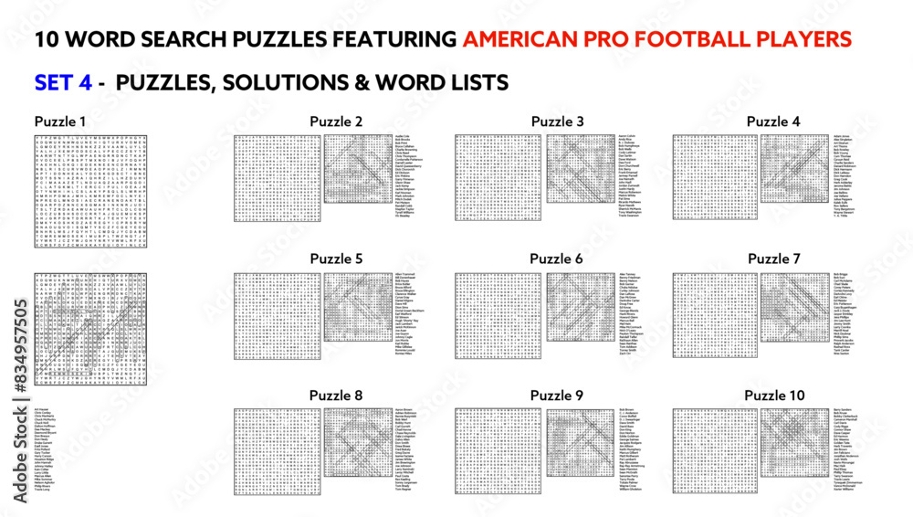 Interactive Word Search Puzzles: American Pro Football Players for ...