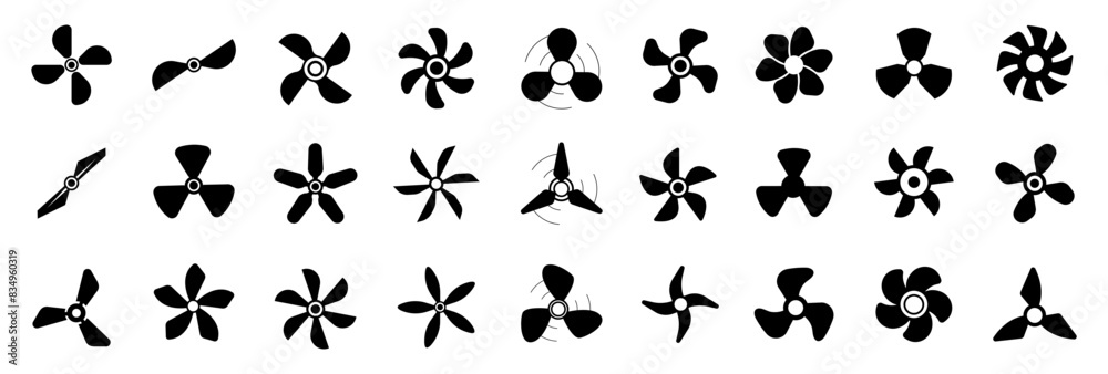 Fan icons set. Vector illustration Stock Vector | Adobe Stock