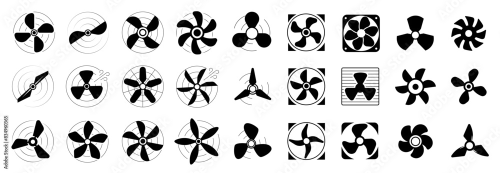 Fan icons set. Vector illustration Stock Vector | Adobe Stock