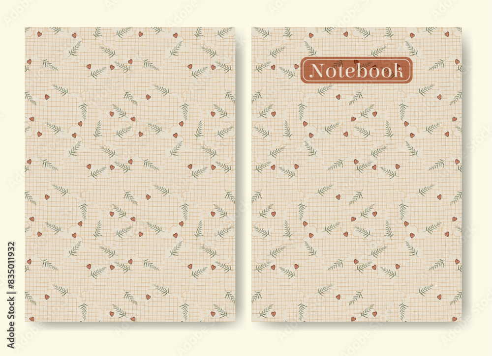 Simple book cover design in neutral colors. Notebook cover page design ...