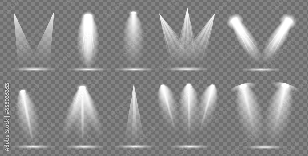 Light effect. White light. Glow isolated light effect set, glitter ...