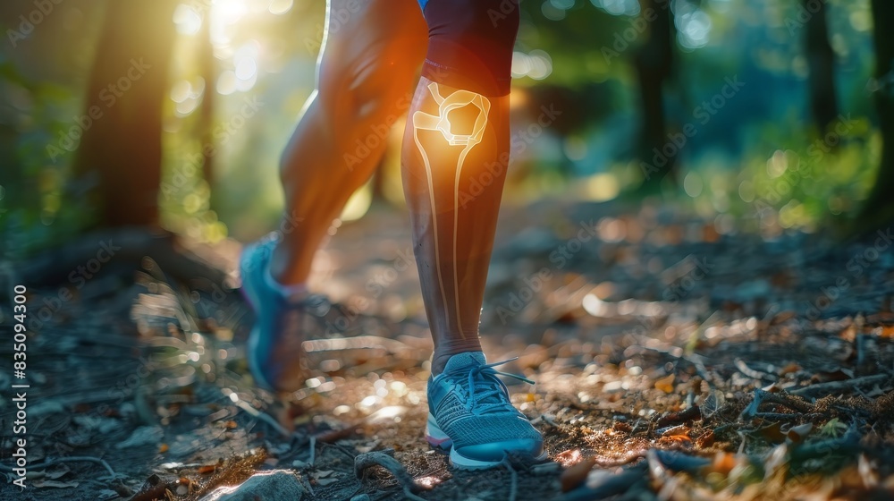 Laboratory and Medical Health Concept: Visual representation of ACL tear with knee instability ...