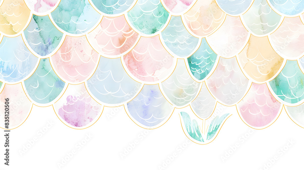 Pastel light pink, blue, green watercolor mermaid skin texture ...