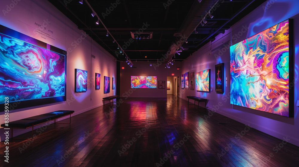 Luxurious Avant Art Gallery interior featuring dynamic projection art ...
