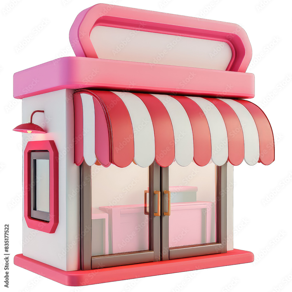 A cute small store with red and white striped awning. Perfect for ...