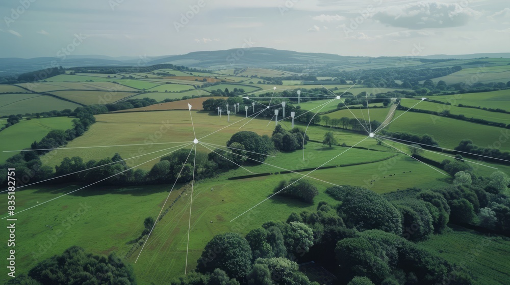 5g connection revealed on smart countryside Stock Illustration | Adobe ...