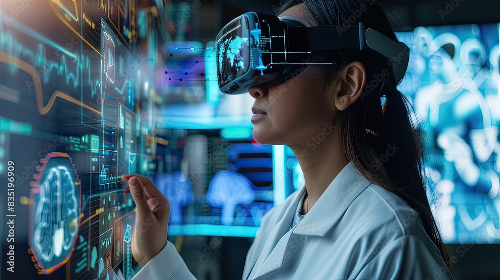 Indigenous healthcare practitioner using augmented reality to visualize ...