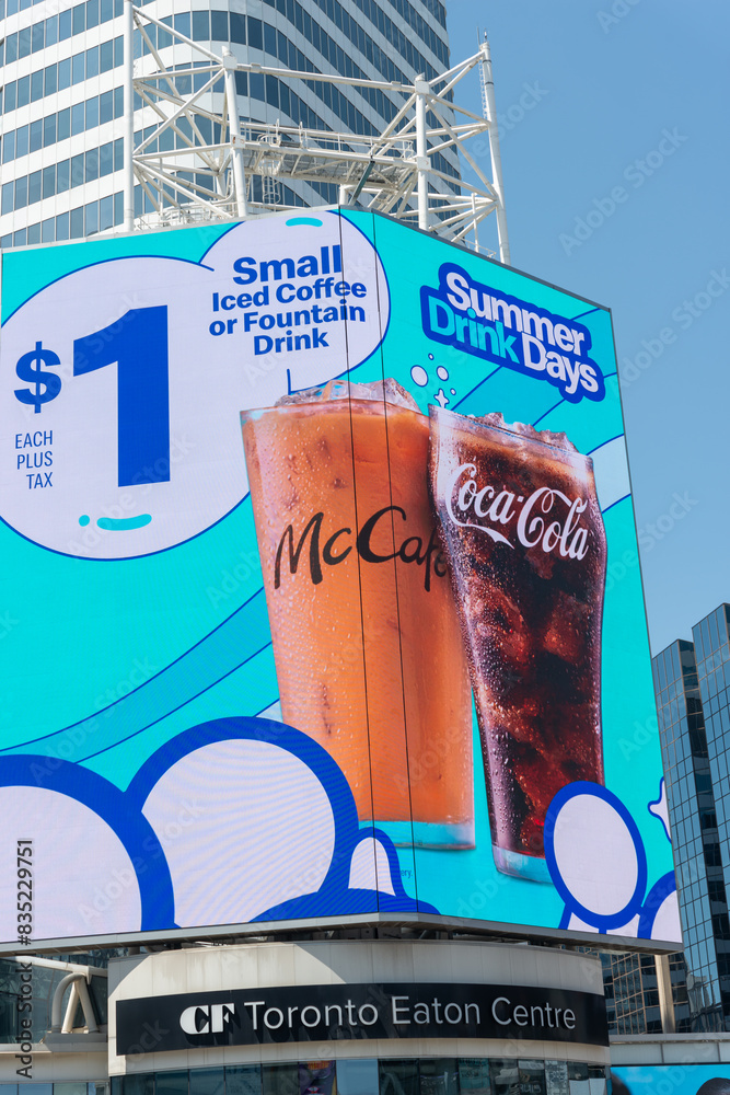 McDonald's LED billboard advertisement facing Yonge Dundas Square in ...
