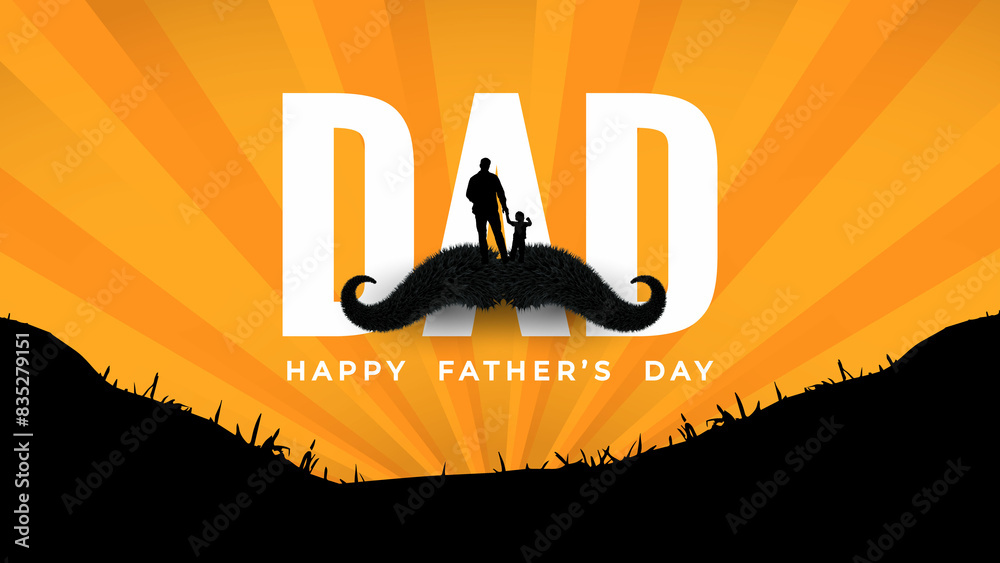 Happy fathers day lettering badge sticker vector illustration. Father's ...