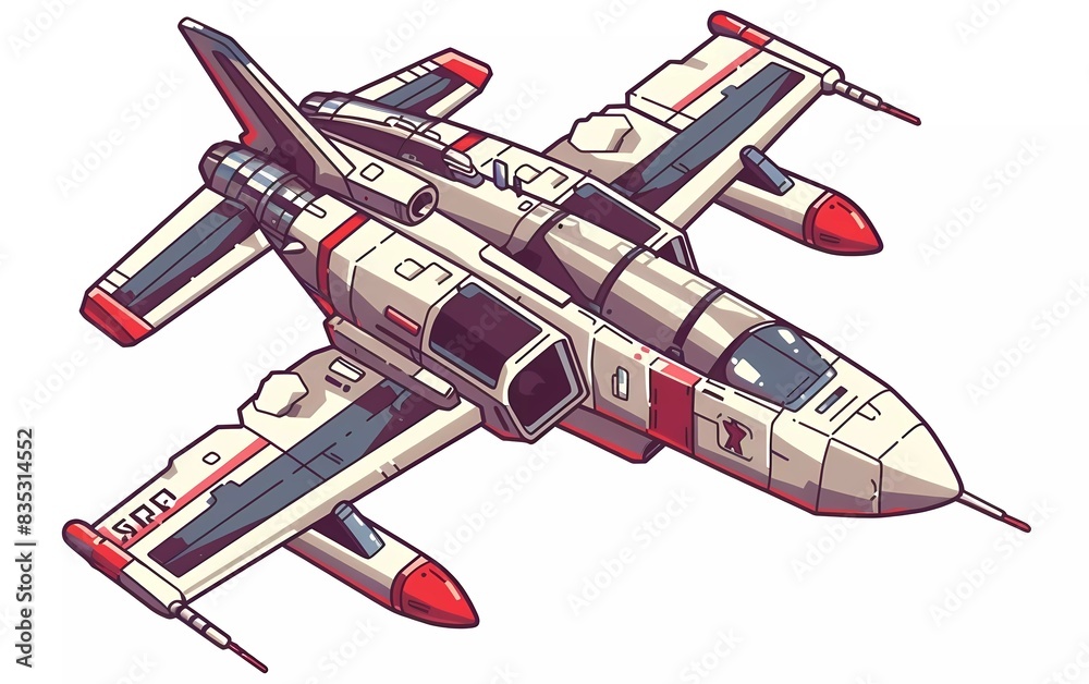 8-bit pixel fighter plane, pixel art vector illustration. isolated on ...