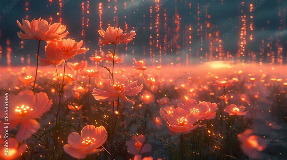 A surreal visualization of Digital Bloom, with fantastical flowers ...