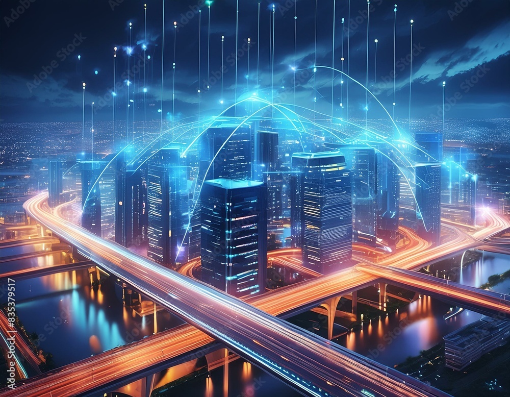 Edge Computing Infrastructure In A Smart City Data Centers Processing Information At Lightning