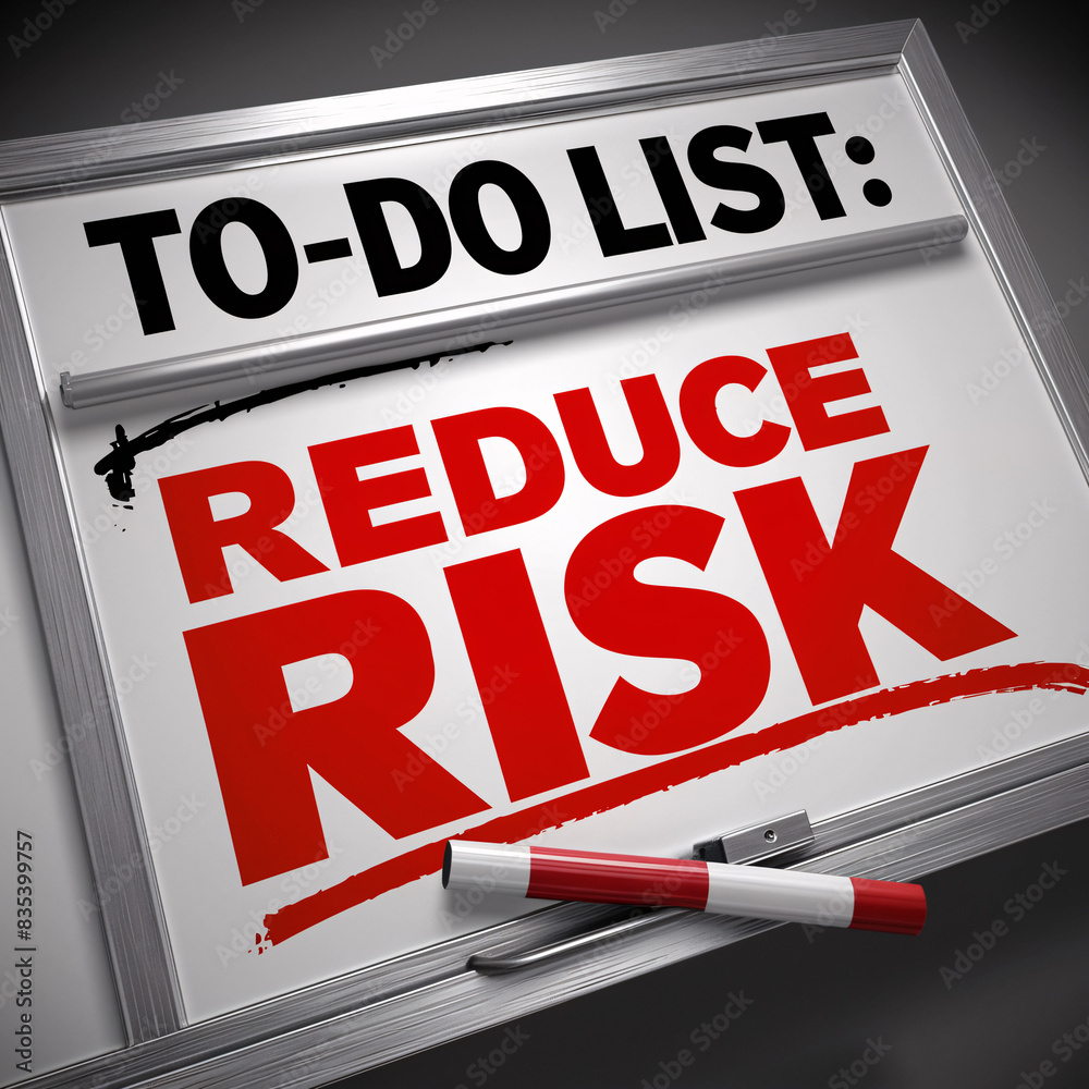 Bold 3D Illustration of To-Do List with Emphasis on Reducing Risk for ...