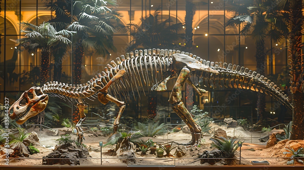 hyperrealistic fossil of an Argentinosaurus with its massive size and ...