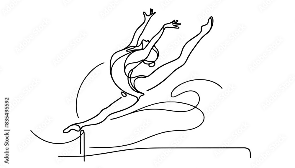 Ilustração Artistic gymnastics. Illustration of a sports a gymnast at ...