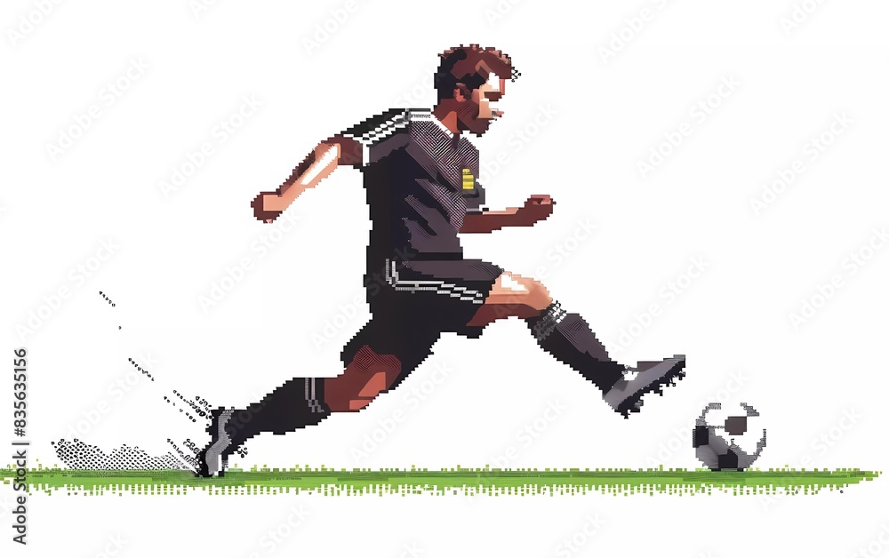 8-bit pixel football player, pixel art vector illustration Stock ...