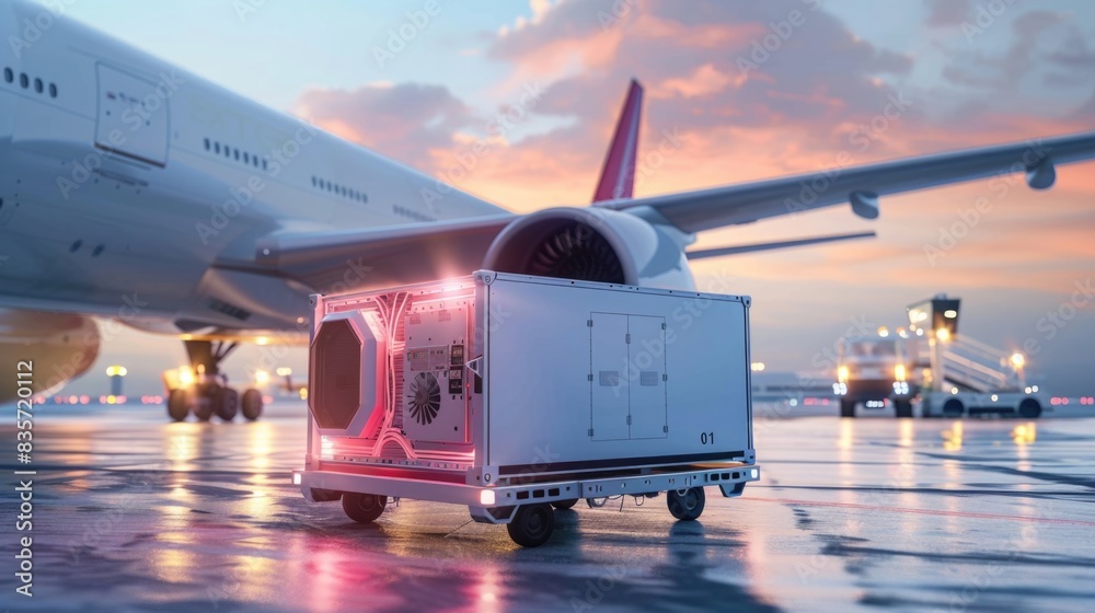 A cargo aircraft with high-tech cargo containers designed for ...