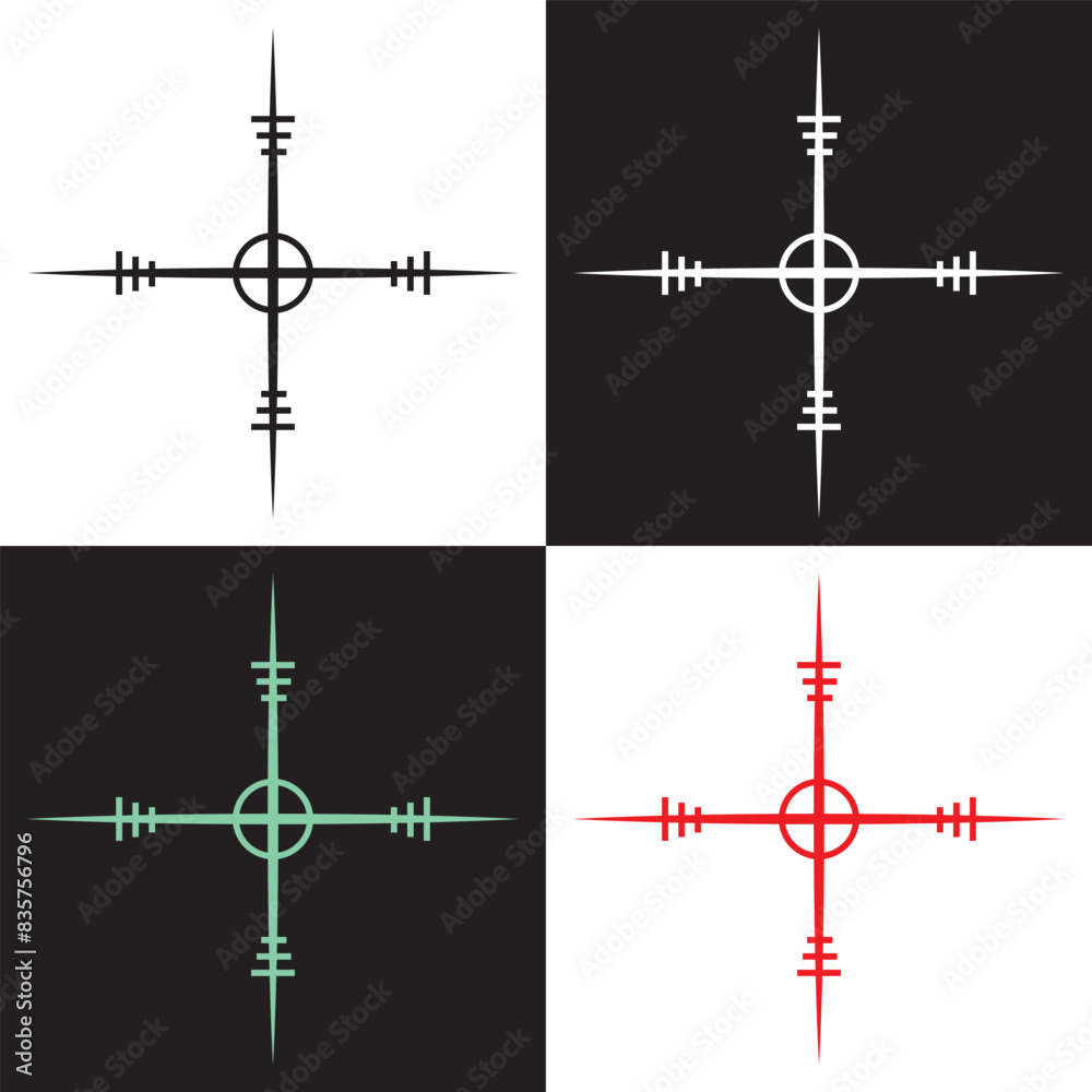 Vector de Stock Gun Sight Crosshairs Bullseye Isolated Vector ...