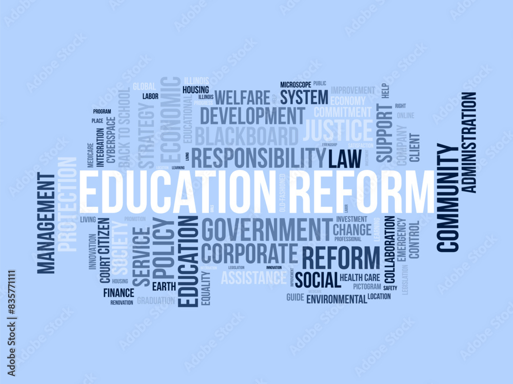 Education reform word cloud template. Renovation creativity concept ...