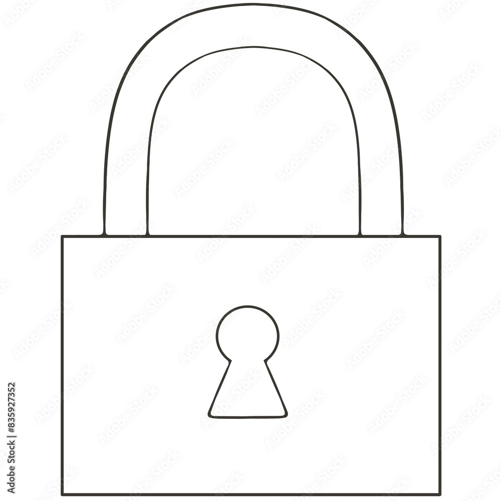 simple black outline lock icon Stock Illustration | Adobe Stock