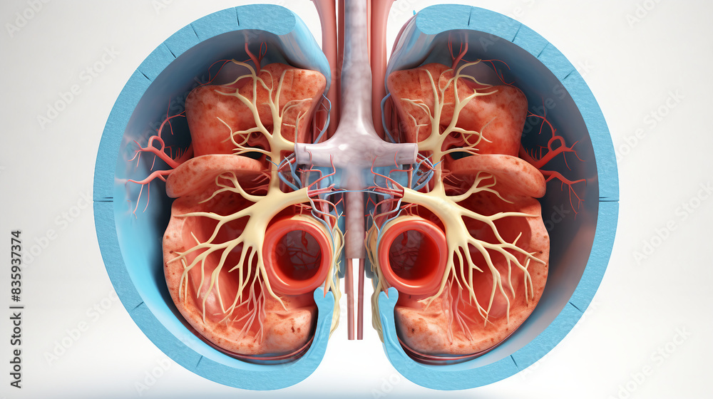 Detailed Cross Section Anatomy of Human Heart on Medical Background ...