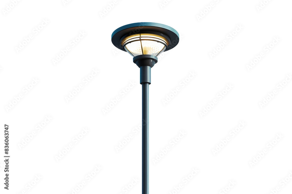 Black modern streetlight against transparent background. illuminating ...