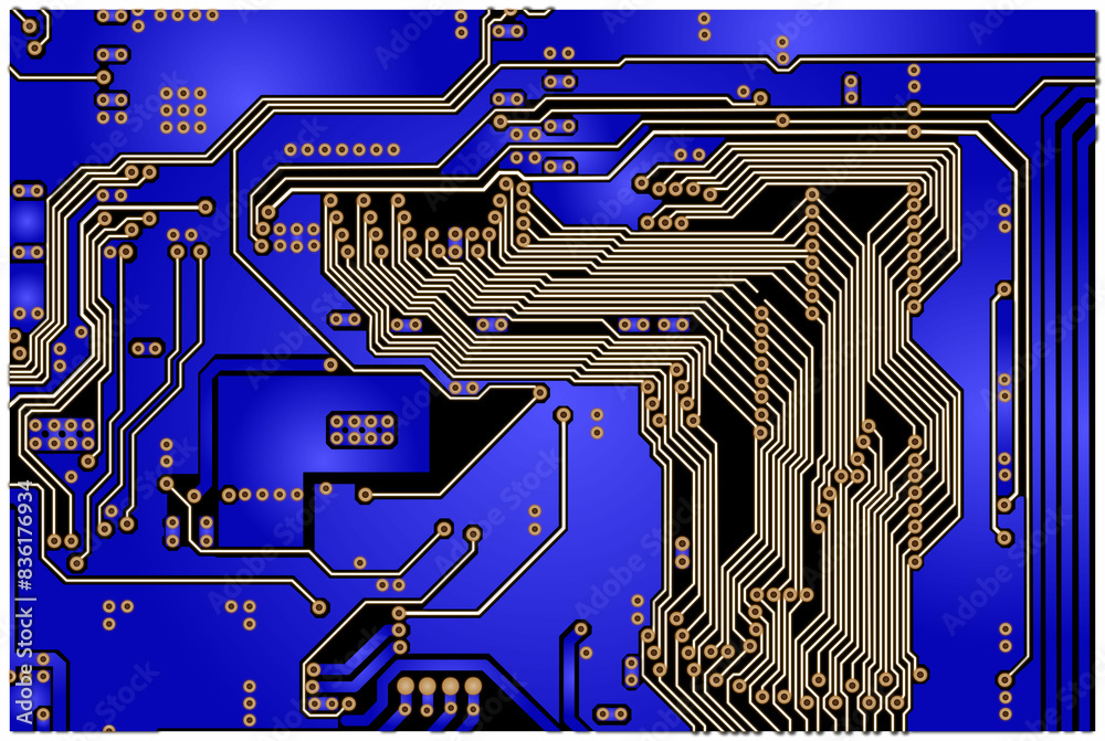 circuit board PCB background, Circuit board. Blue abstract technology ...