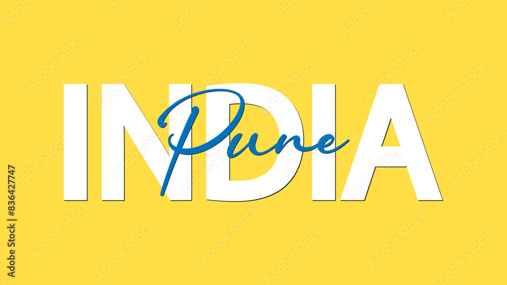 Pune in India calligraphy concept vector vector illustration. Pune is ...