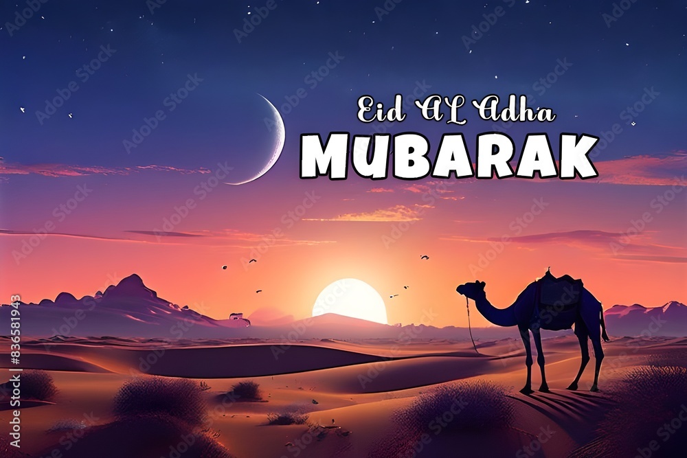 Eid al adha islamic background design, eid poster design Stock Photo ...