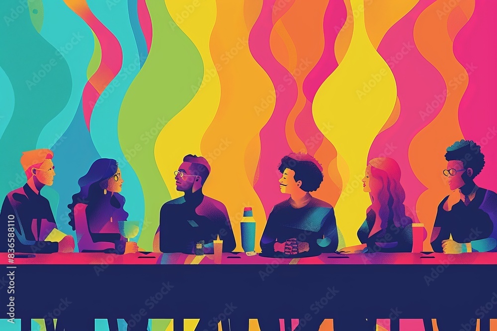 Vector illustration of a business meeting discussing the importance of ...