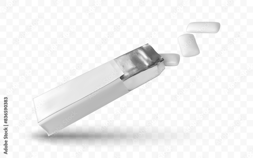 Chewing gum isolated on transparent background. Realistic vector ...