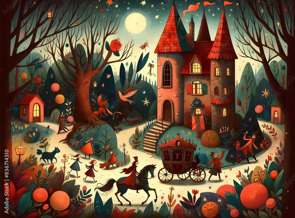 Illustration Stock Ilustración infantil. ilustración cuento de hada ...