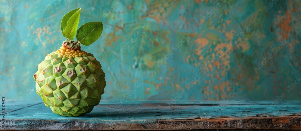 With vibrant colors and a smooth texture, a ripe custard apple fruit ...