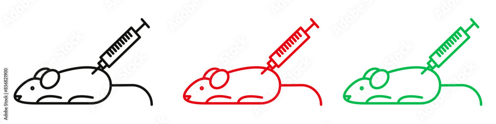 Animal testing icon featuring lab mice and test tubes, ideal for ...