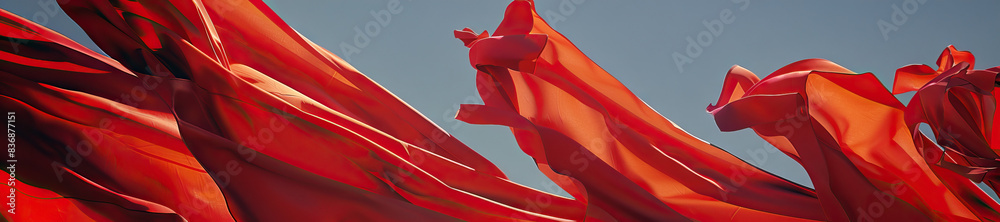 Revolutionary Flags (Red): Represents the flags and banners that ...