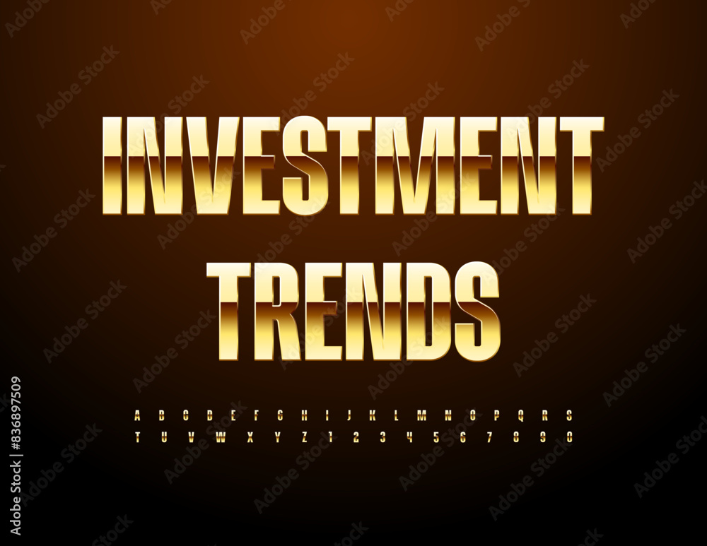 Vector elite logo Investment Trends. Cool Gold Font. Modern Elegant ...