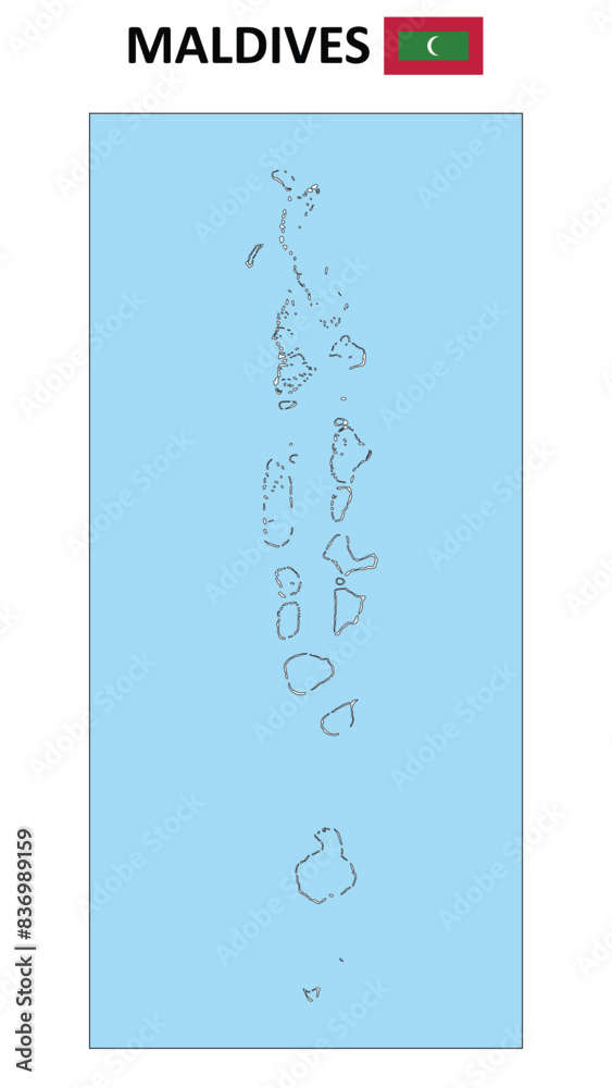 Maldives Map. State map of Maldives. Administrative map of Maldives ...