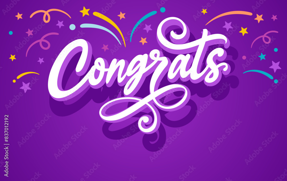 Congrats. Celebration confetti background, template, vector ...
