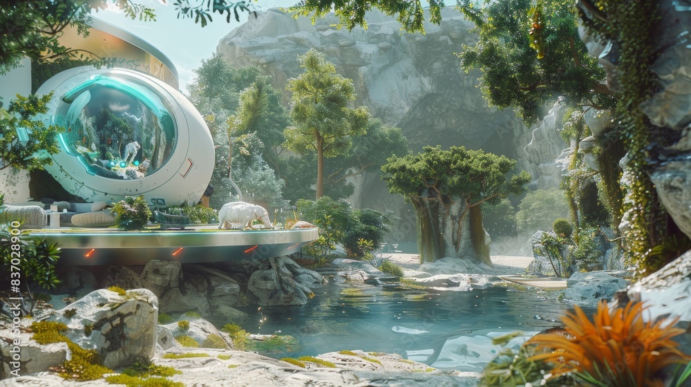 Show an interactive AR art installation being designed by a team with ...