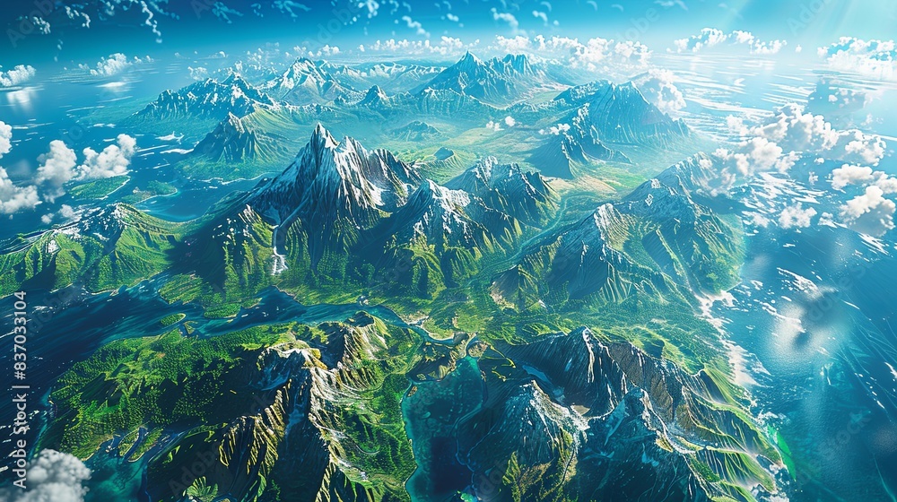 Photorealistic 3D Render of Planet Earth Viewed from Space with ...