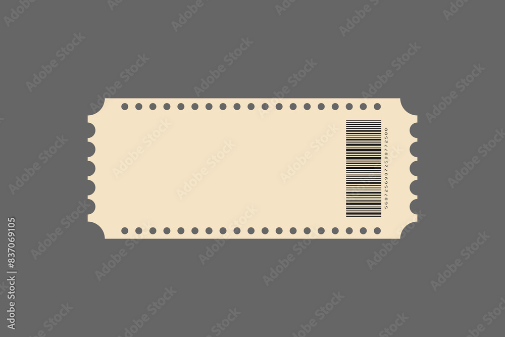 Retro ticket, coupon mockup. Template design for entertainment show ...
