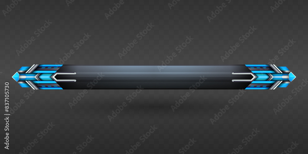 Metallic and Blue Colored Futuristic Themed Game GUI Lower Third Title ...