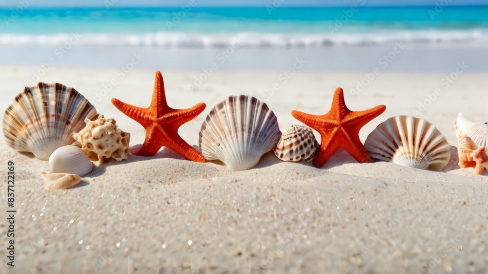 Foto photos of beach sand and sea animals on the beach sand. Caribbean ...
