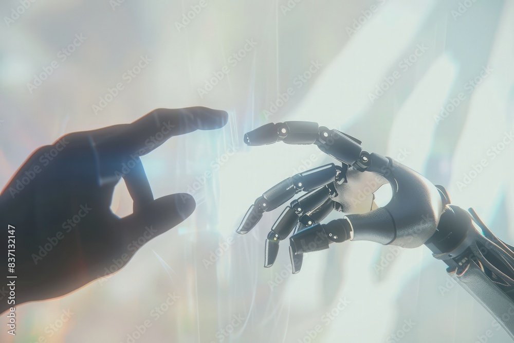 Digital Integration, Metaverse Connection, Hand Reaching Through Portal ...