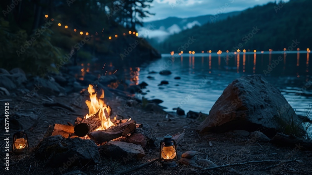 Enjoy a luxe campfire setup equipped with synthetic flame technology ...
