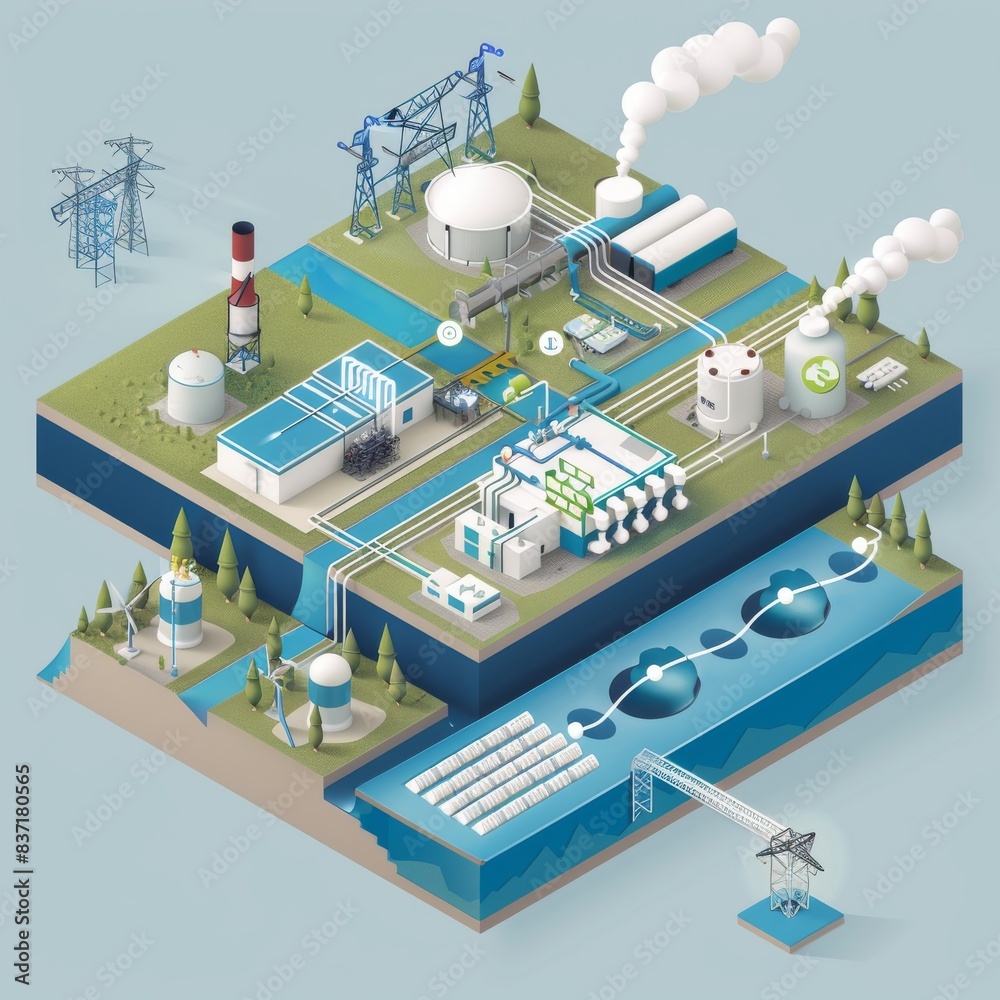 Stock-Illustration „Hydrogen Ecosystem": Create a comprehensive visual ...