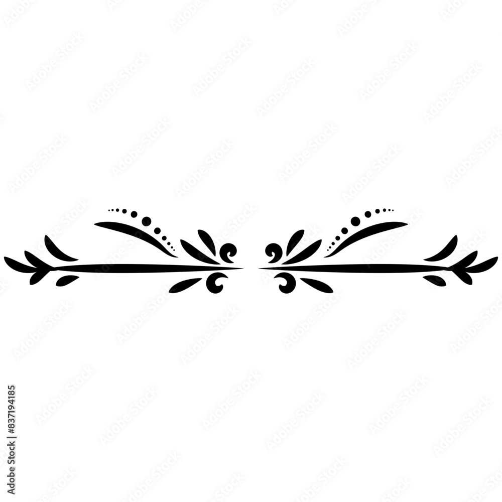 Vintage swirl decorative divider line. Flourish text separator in ...